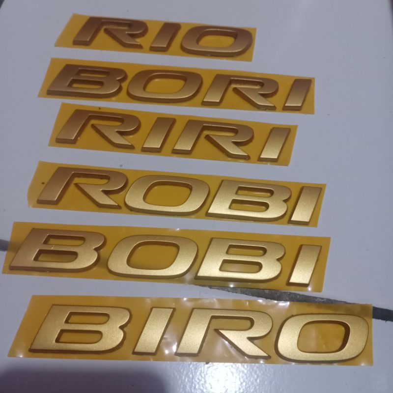 Jual Emblem Nama RIO BOBI ROBI RIRI BIRO BORI dan Lainya | Shopee Indonesia
