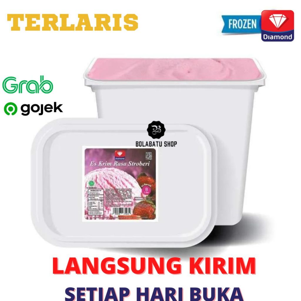 Jual Es Krim Strawberry 8L Pail Diamond Langsung Kirim Bandung Ice ...