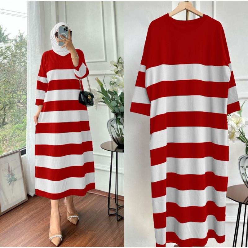 Jual Ready Midi / Long Tunik merah putih 17 san kemerdekaan | Shopee ...