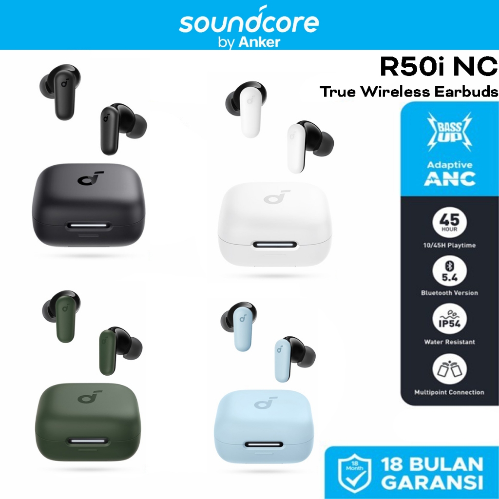 Jual ANKER Soundcore R50i NC Noice Cancelling Headset Bluetooth TWS True Wireless Earbuds ...