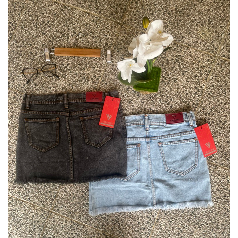 Jual Rok Jeans Pendek Wanita/Rok Sobek Ripped A Linekorean Style/Rok ...