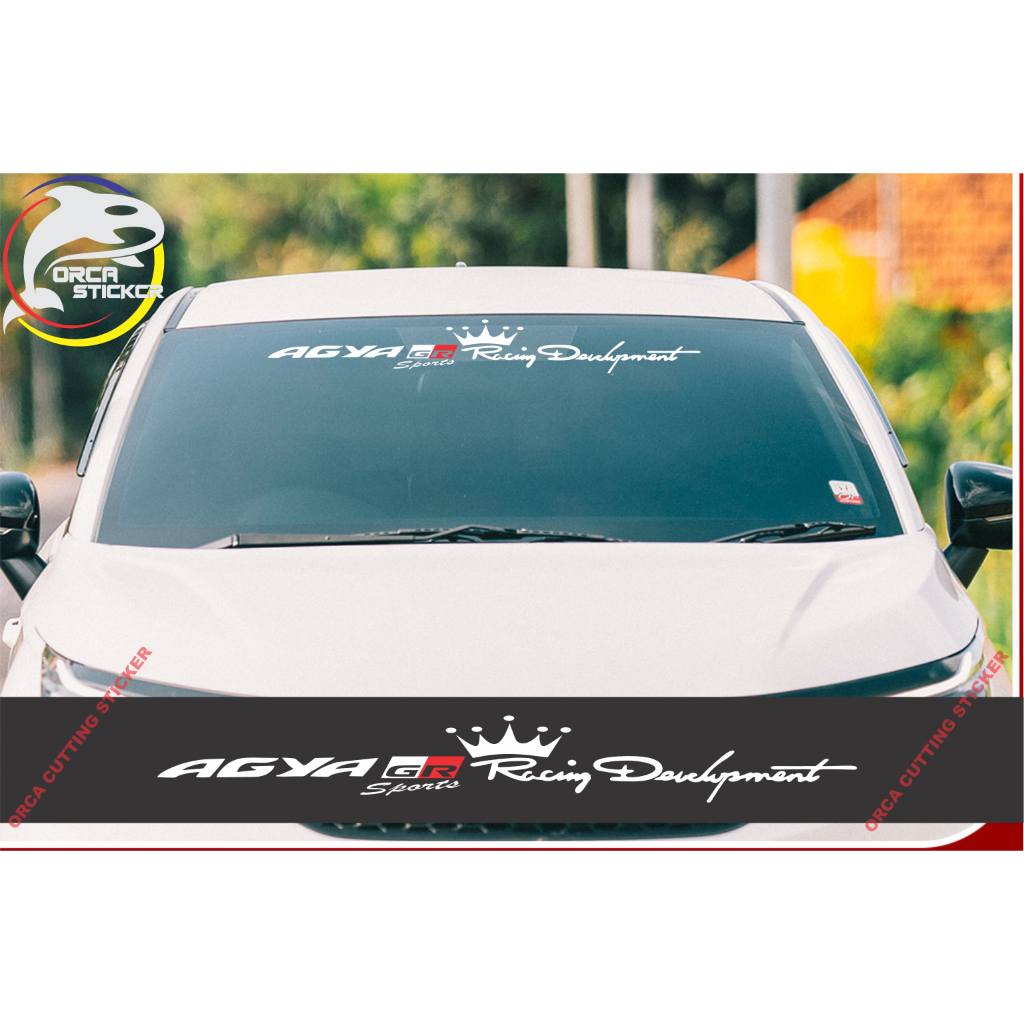 Jual sticker variasi kaca depan mobil toyota AGYA GR universal,untk ...