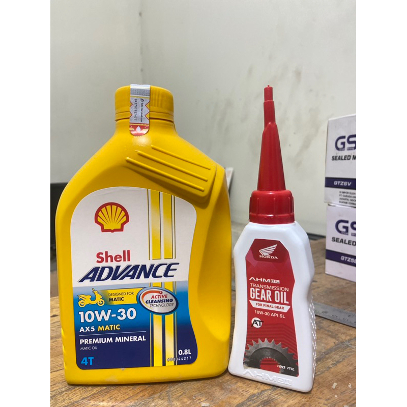 Jual Oli Shell Ax5 Matic Kuning 10W-30 + Gardan Ahm 120ml Oli Mesin ...