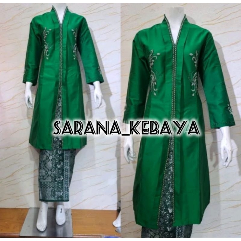 Jual ATASAN KEBAYA TAFETA IJO BOTOL MIX MOTIF || KEBAYA KURUNG MALAYSIA ...