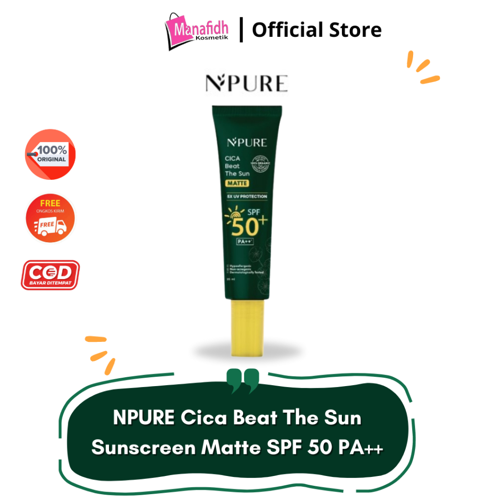 Jual NPURE SUNSCREEN CICA BEAT THE SUN MATTE SPF 50+ PA++++ | Shopee ...