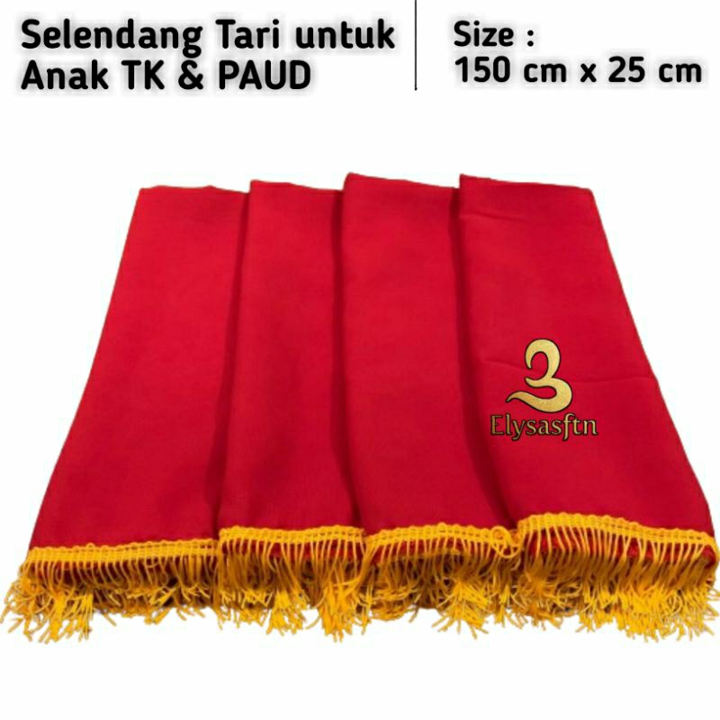 Jual (150 cm x 25 cm) Selendang Tari untuk Anak TK dan PAUD warna Merah ...