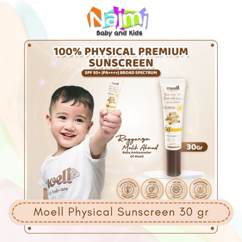Jual Moell Physical Sunscreen Bayi dan Anak SPF50 30gr / Sunblock Baby ...