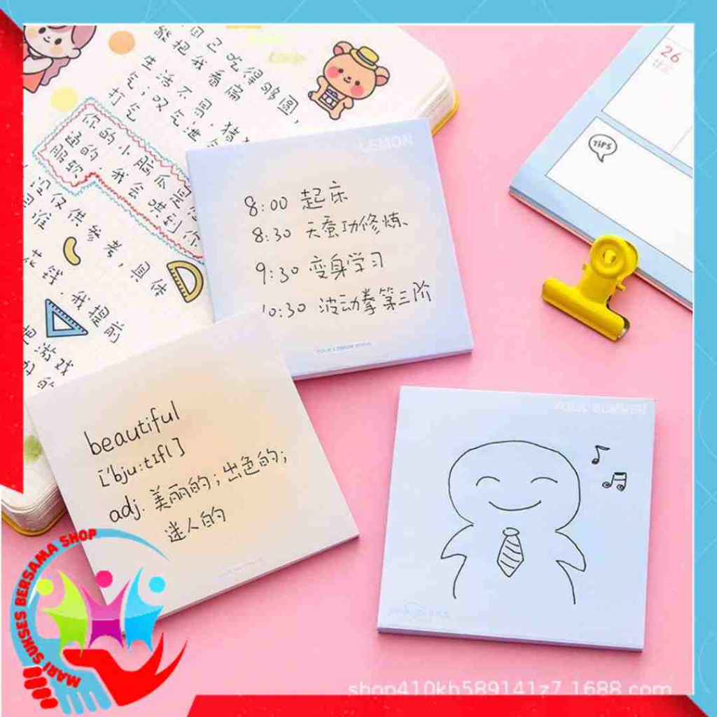 Jual MSBS Sticky Notes Gradasi Lucu Polos 50 Lembar Memo Tempel Gradasi ...