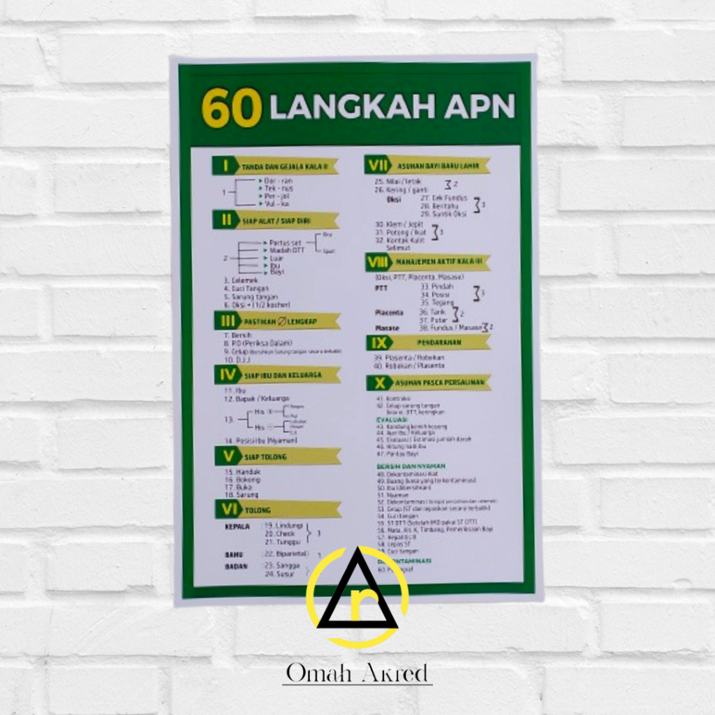 Jual Poster 60 Langkah APN - Poster APN - Poster Kebidanan - Poster Kesehatan | Shopee Indonesia