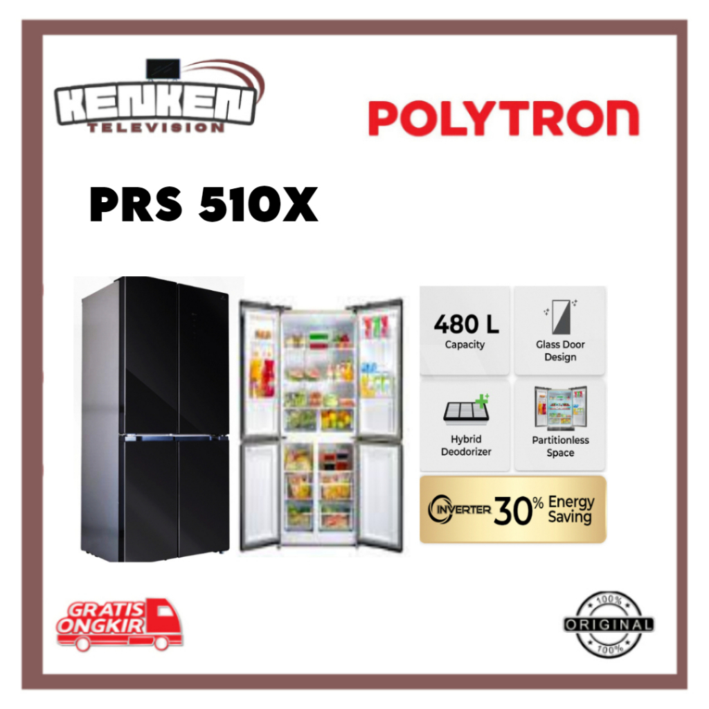 Jual KULKAS POLYTRON SIDE BY SIDE PRS-510 X | Shopee Indonesia
