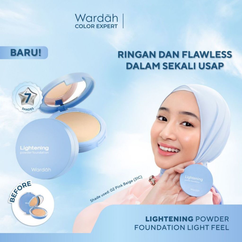 Jual Wardah Original Wardah Lightening Powder Foundation Light Feel 12g ...