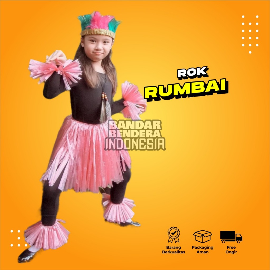 Jual Rok rumbai merah putih handmade tali rafia DIRGAHAYU HUT RI ...