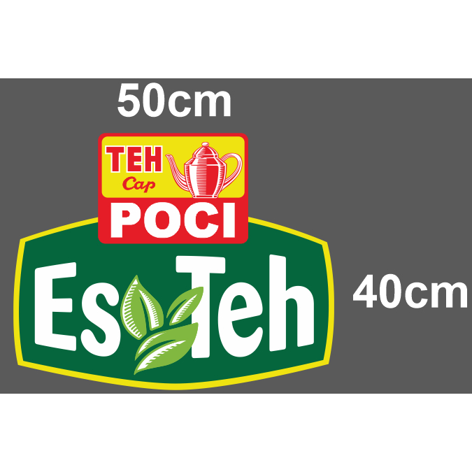 Jual stiker uv logo es teh ukuran 40cm x 50cm | Shopee Indonesia
