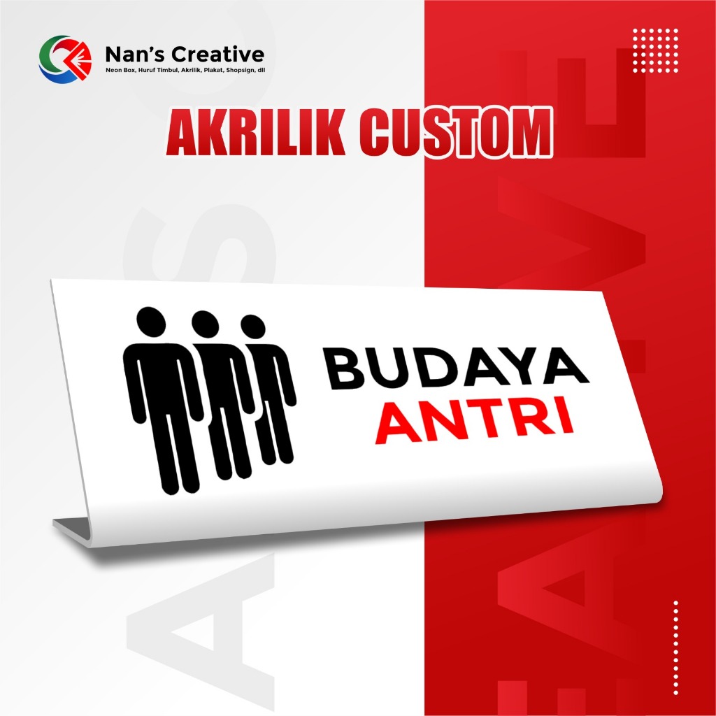 Jual SIGN BOARD "RESERVED" dan "BUDAYA ANTRI"/PAPAN AKRILIK/SIGNANE ...