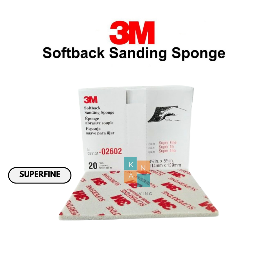Jual 3M Sanding Sponge SuperFine Box 20pcs - 11.5 x 14 cm - Amplas ...