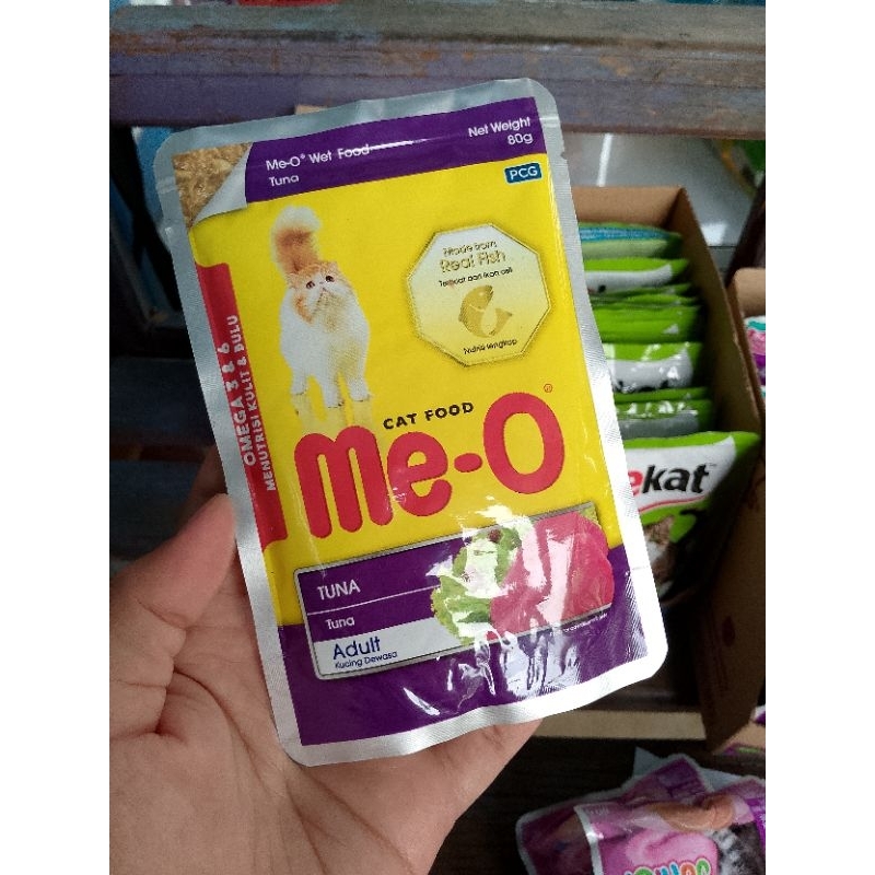 Jual MeO adult Pouch wet food MeO me-O pouch rasa ikan tuna makanan ...