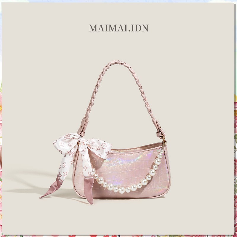 Jual Tas Wanita Ceruk Laser Mutiara Tas Ketiak Merah Muda Tas Warna ...