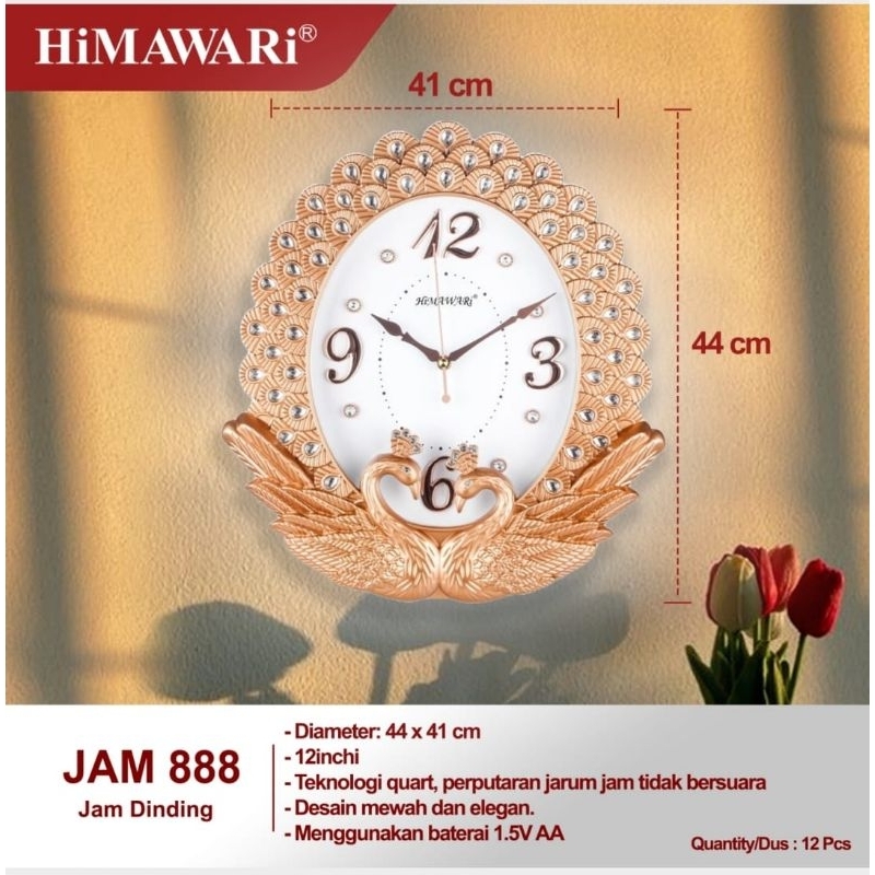 Jual Himawari Jam Dinding Motif Angsa JAM888 Original | Shopee Indonesia