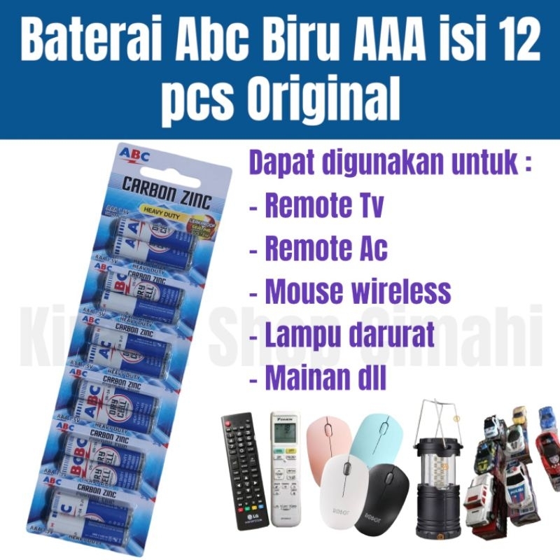Jual Batre ABC biru AAA isi 12 pcs / baterai / baterry / batu A3 ...