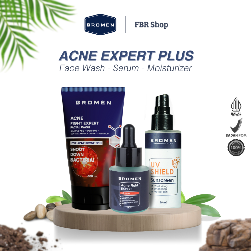 Jual BROMEN Paket ACNE EXPERT PLUS (Acne Facial Wash + Acne Serum ...