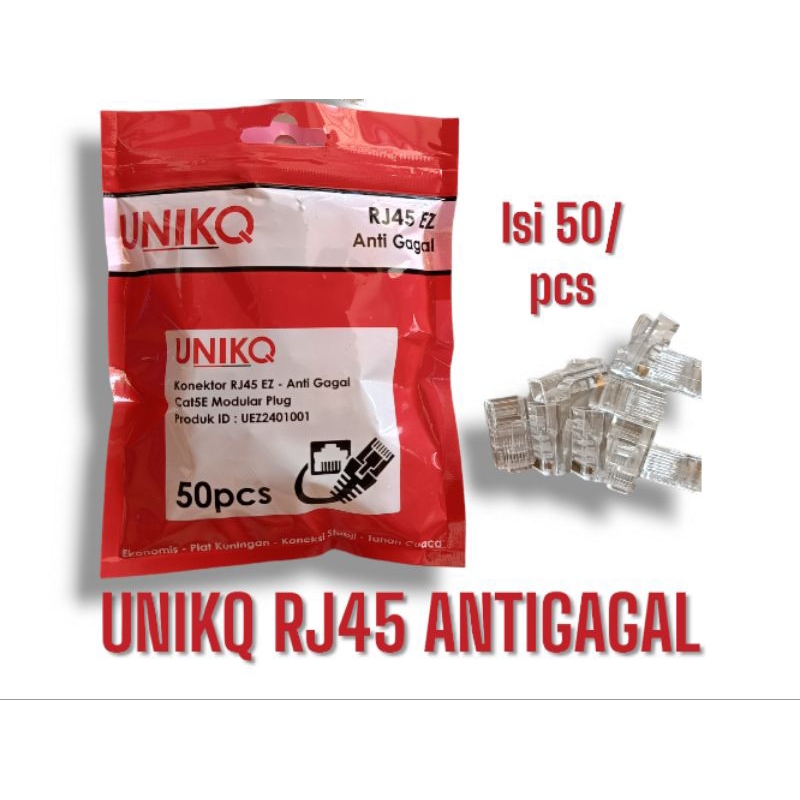 Jual KONEKTOR UTP RJ45 CONNECTOR RJ45 RJ 45 UTP EZ ANTI GAGAL CAT5E CAT ...