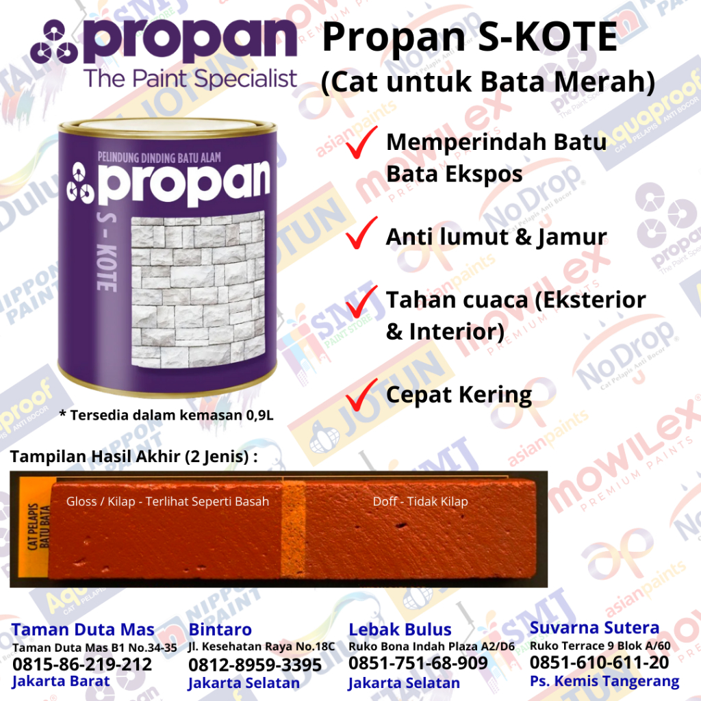 Jual Cat Pelapis Batu Alam PROPAN STONKOTE warna MERAH BATA Doff 3354D ...