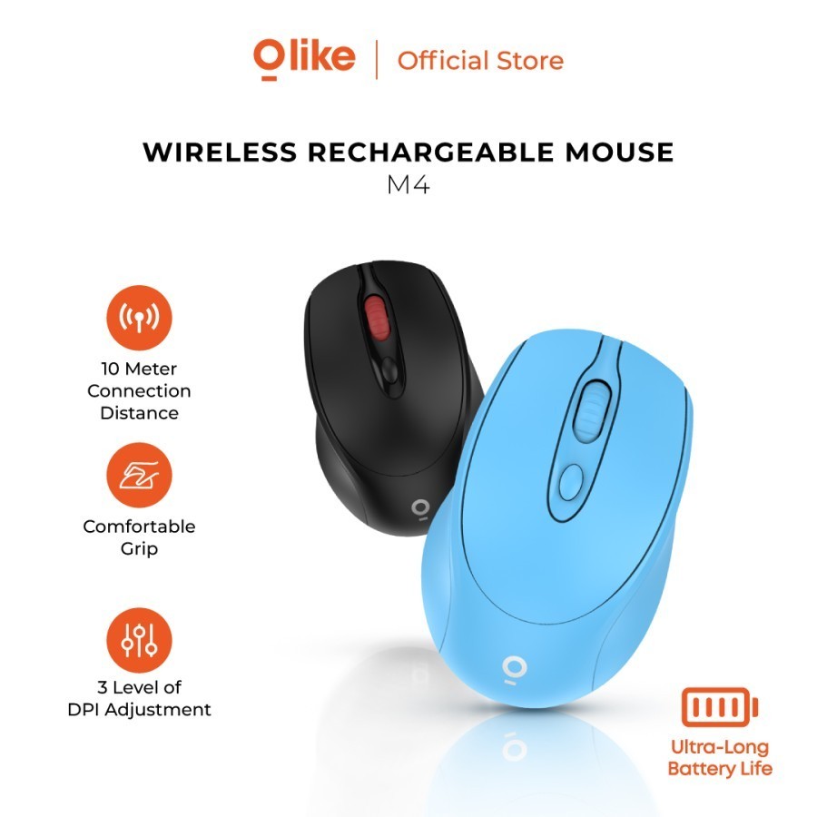 Jual Olike M4 Mouse Wireless Rechargeable Mouse Baterai 500mAh | Shopee ...