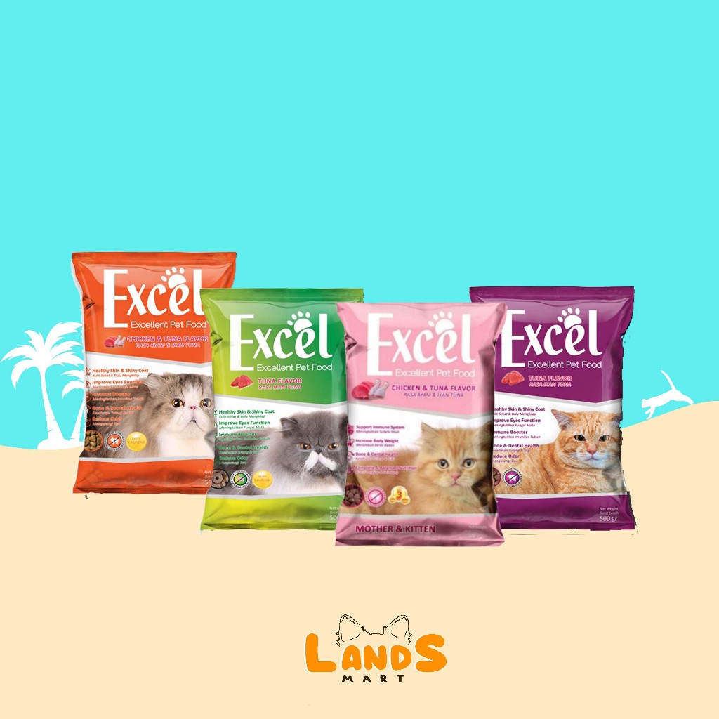 Jual EXCEL CAT DRY FOOD 500 GRAM ANEKA RASA - Makanan Kucing Kering ...