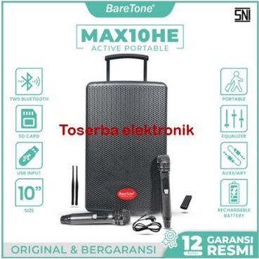 Jual Speaker Portable Baretone MAX10HE BLUETOOTH ORIGINAL BERGARANSI ...