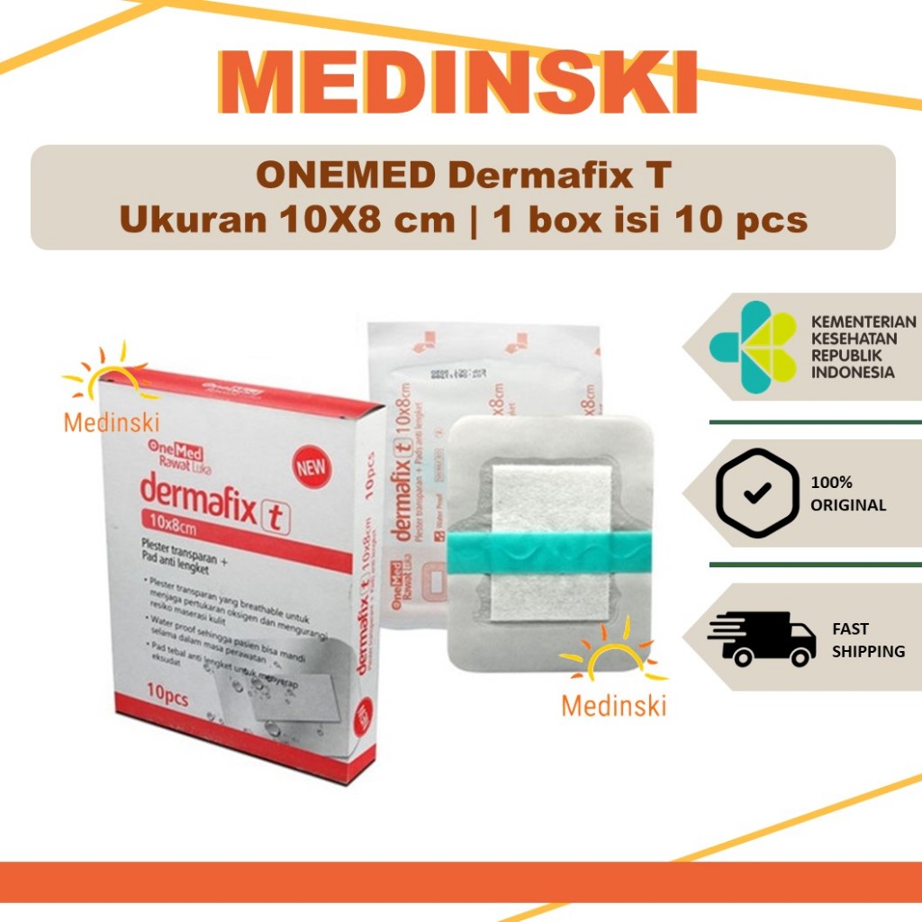 Jual Onemed Dermafix T 10x8 cm Plester Luka Transparan Anti Air 10 x 8 ...