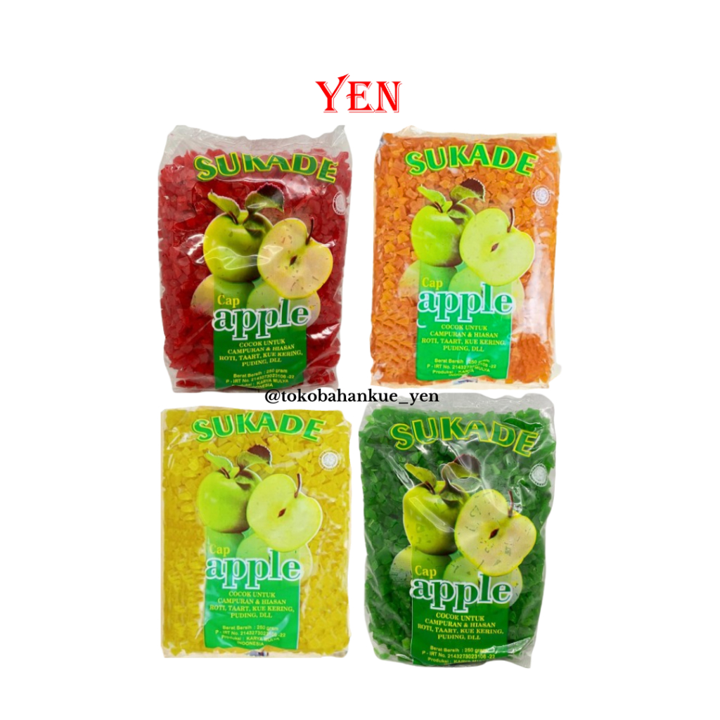 Jual Cap Apple Sukade / Buah Kering Warna - Warni / Sukade Mix Premium ...