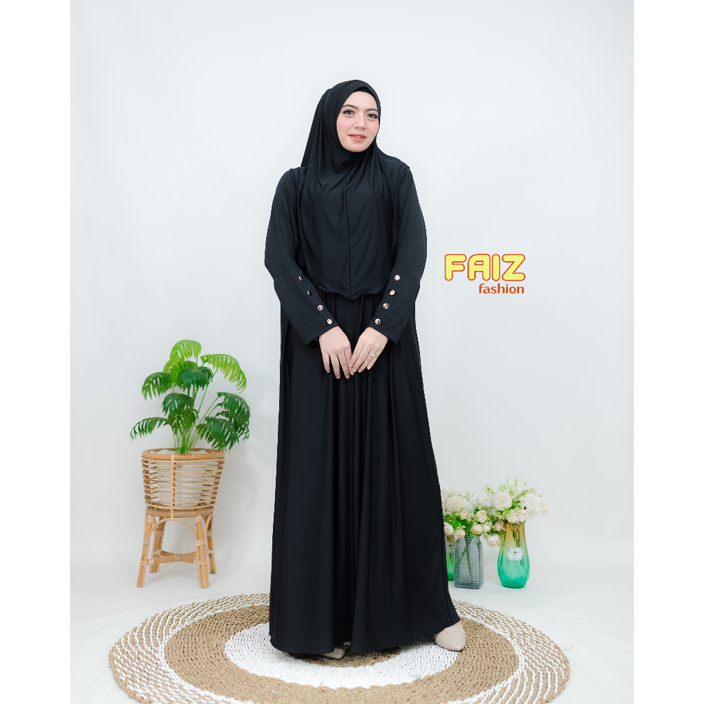 Jual Oneset Abaya Namira 3 in 1 Jersey Busui Friendly Set Hijab ...