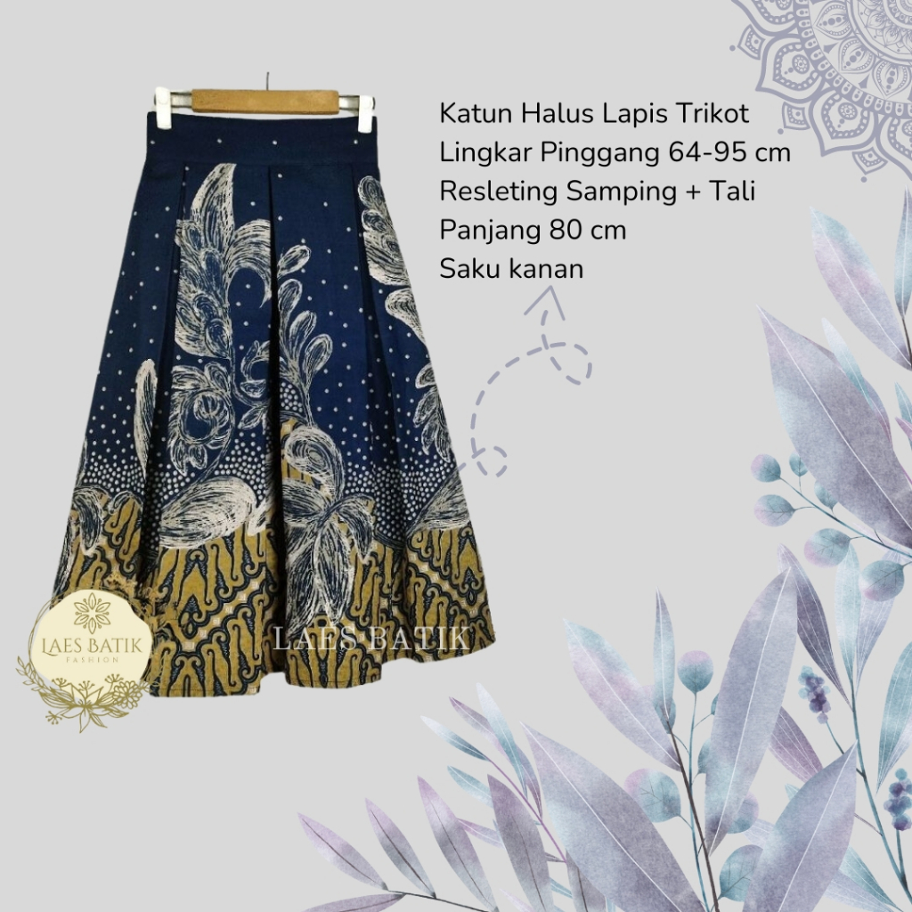 Jual LAES BATIK ROK BATIK 7/8 PREMIUM KAIN KATUN FULL LAPIS TRIKOT OOTD KEKINIAN | Shopee Indonesia