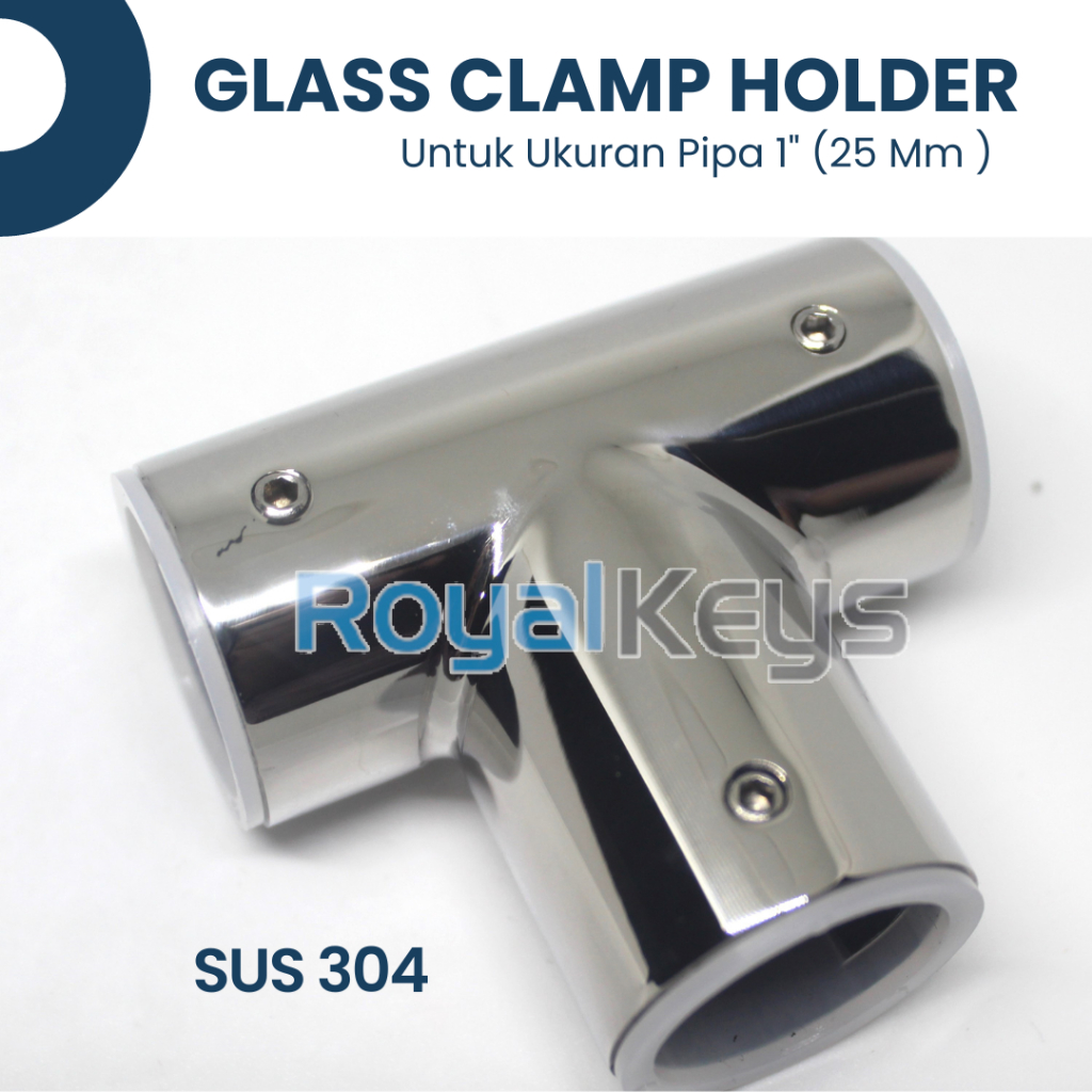 Jual Glass Clamp 25-05 Stainless Konektor Pipa T 1 inch 25mm | Shopee ...