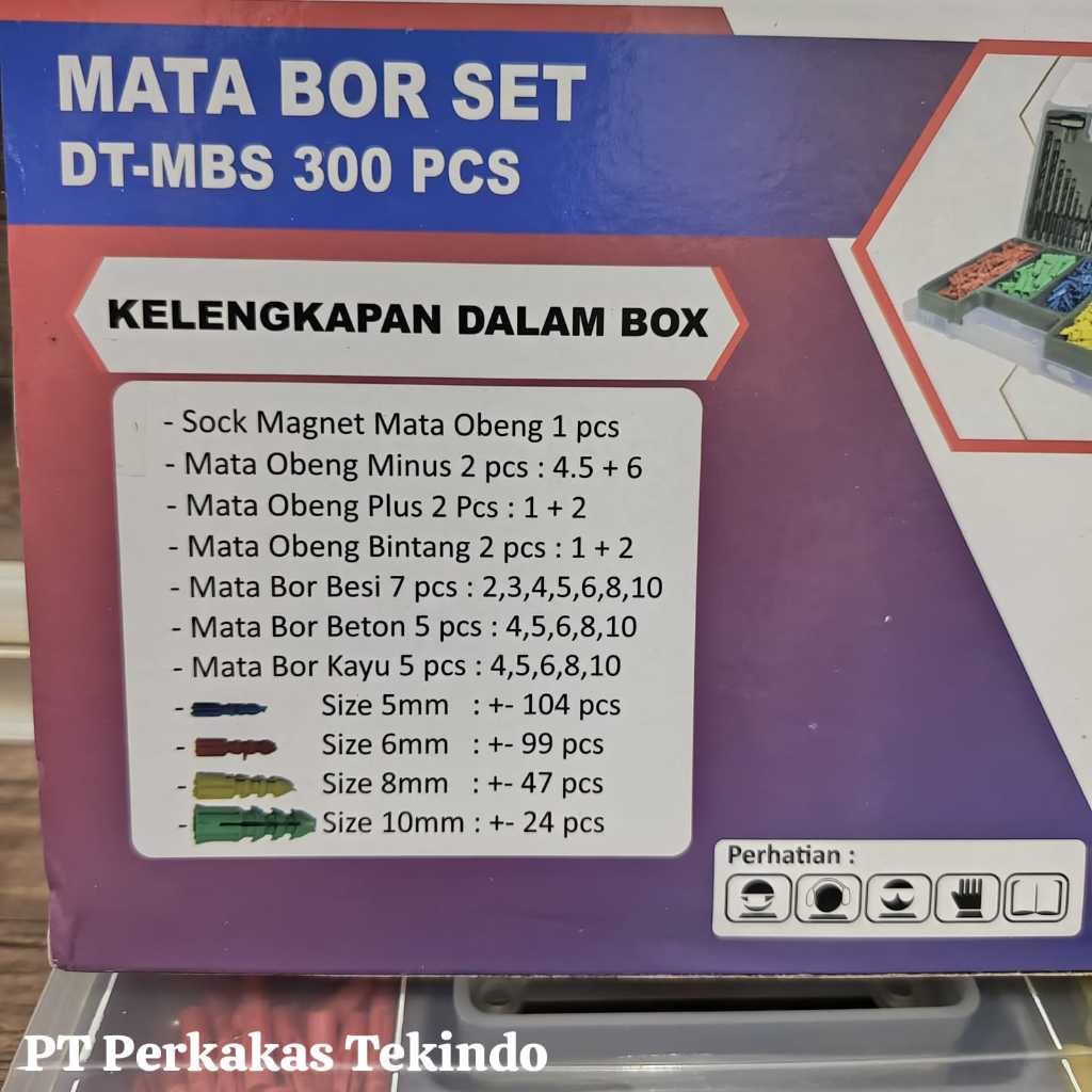 Jual Mata Bor Kayu Besi Baja Beton + Mata Obeng Set 300 Pcs 1 Box ...