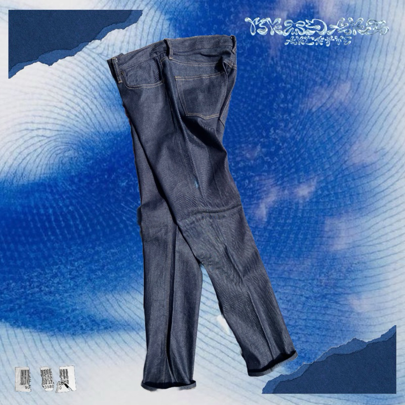 Jual Uniqlo Red Line Selvedge Jeans Indigo Blue Slim Straight Kaihara ...