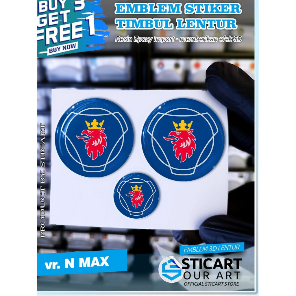 Jual EMBLEM SCANIA TIMBUL STIKER MOTOR N MAX 3D EMBLEM TIMBUL LENTUR ...