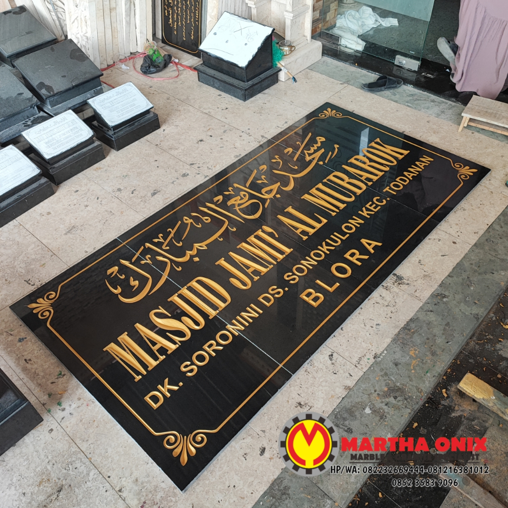 Jual 120X240 CM PRASASTI MARMER NAMA MASJID, PAPAN NAMA MASJID BAHAN ...