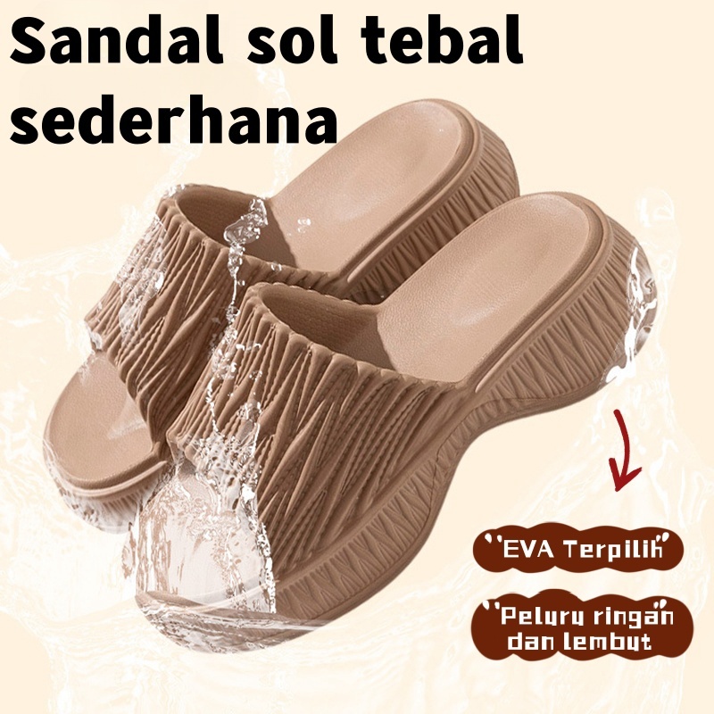 Jual Sandal tinggi sol tebal sederhana sandal anti selip dalam ruangan ...