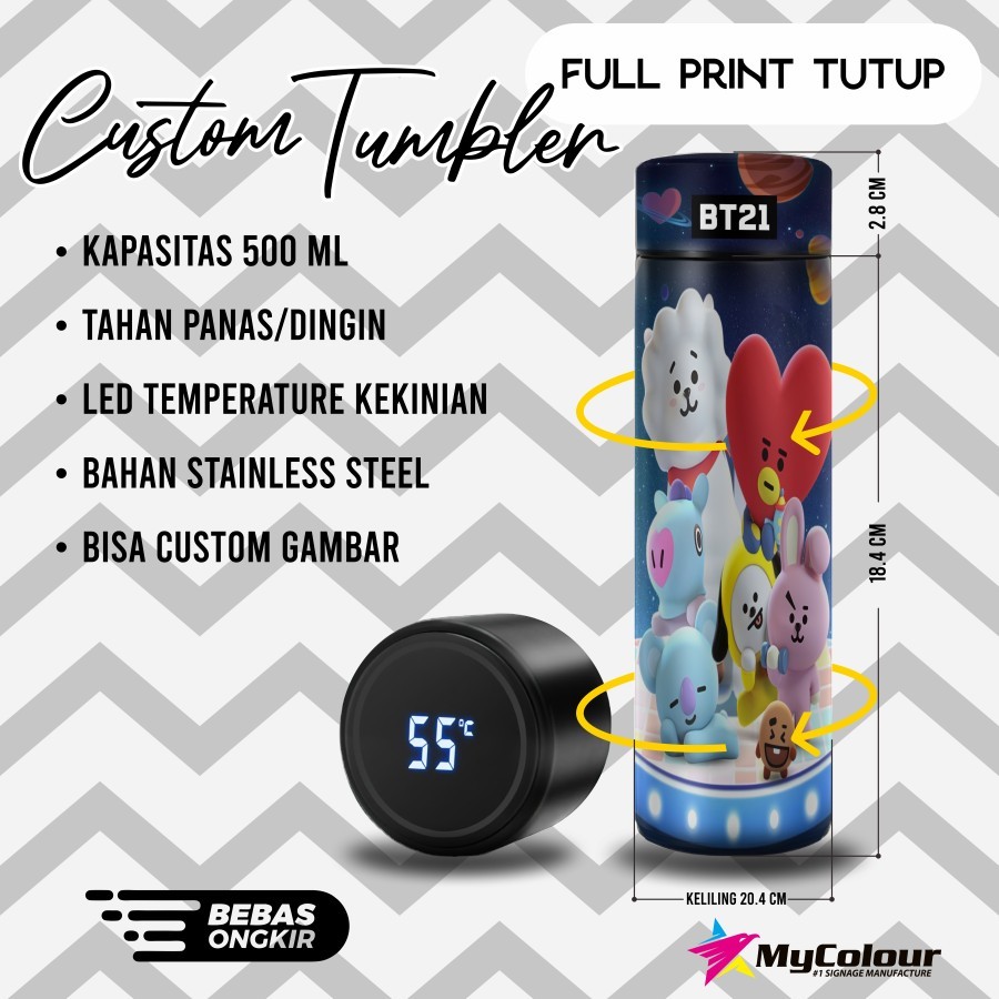 Jual Tumbler custom print | termos print | tumbler grafir - LED ...