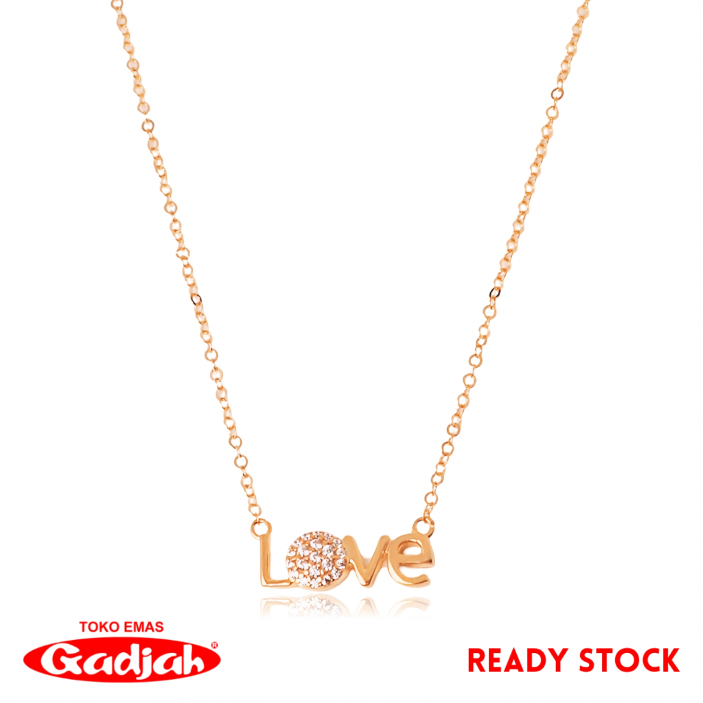 Jual Kalung Emas New Fancy Liontin “ LOVE “ - Toko Emas Gadjah | Shopee ...