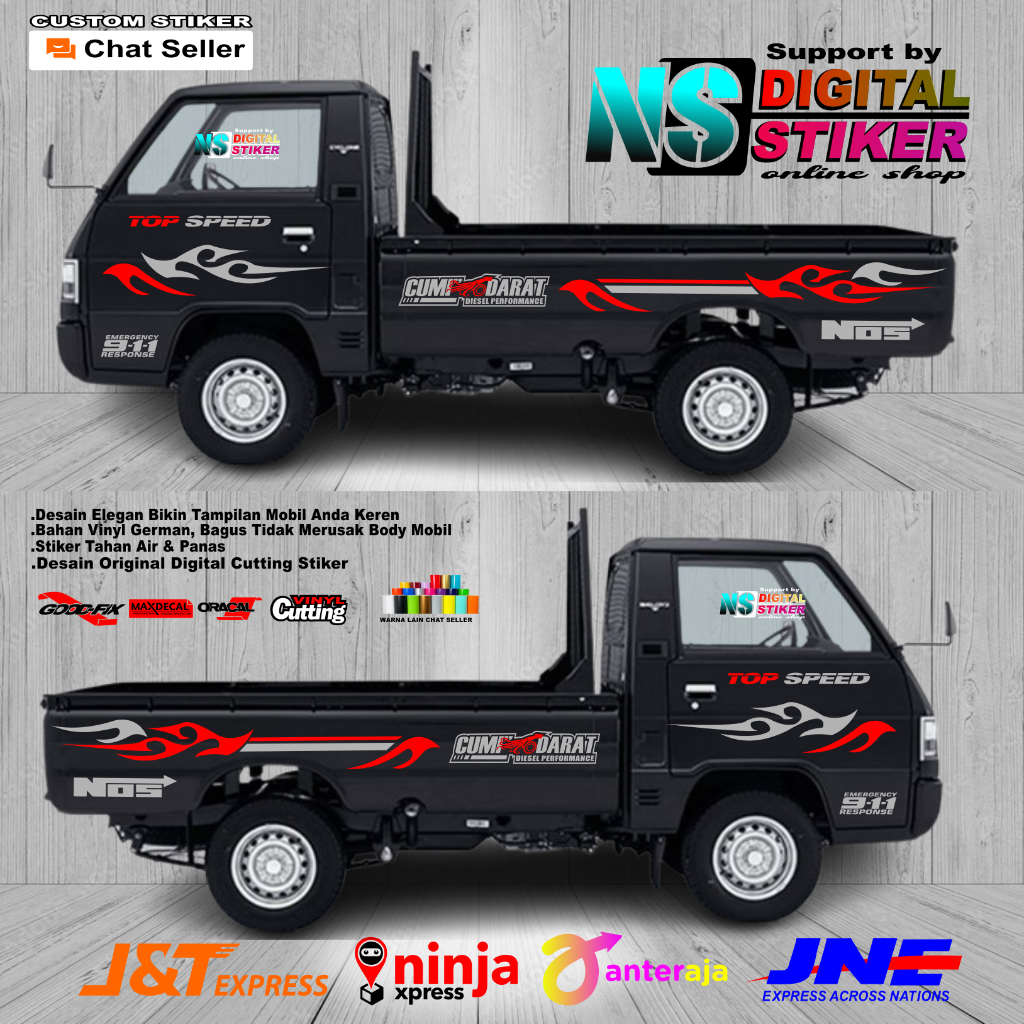 Jual Stiker Striping Mobil Pickup Mitsubishi L300 Stiker Cutting Mobil ...