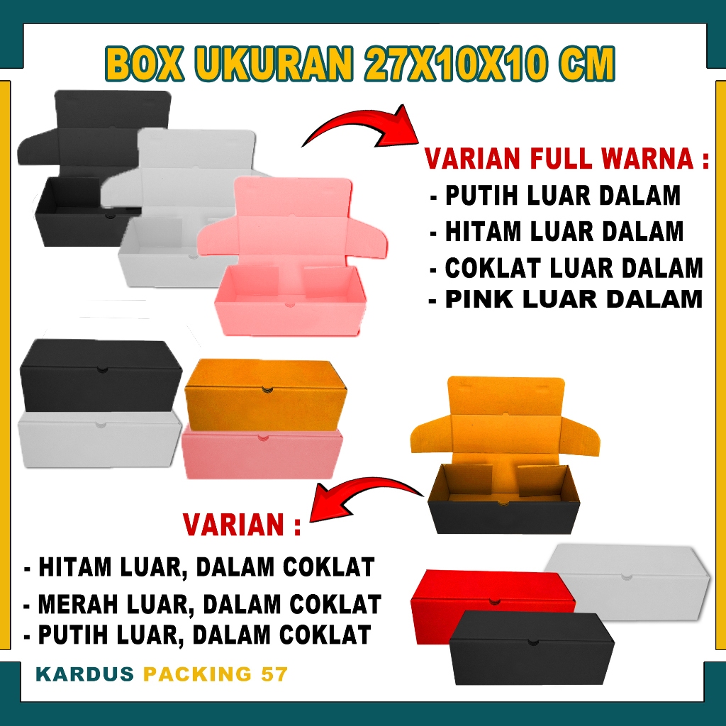 Jual Box 27x10x10 cm / Lipat Depan/ Kotak Box/Karton Polos/Box Tumbler ...