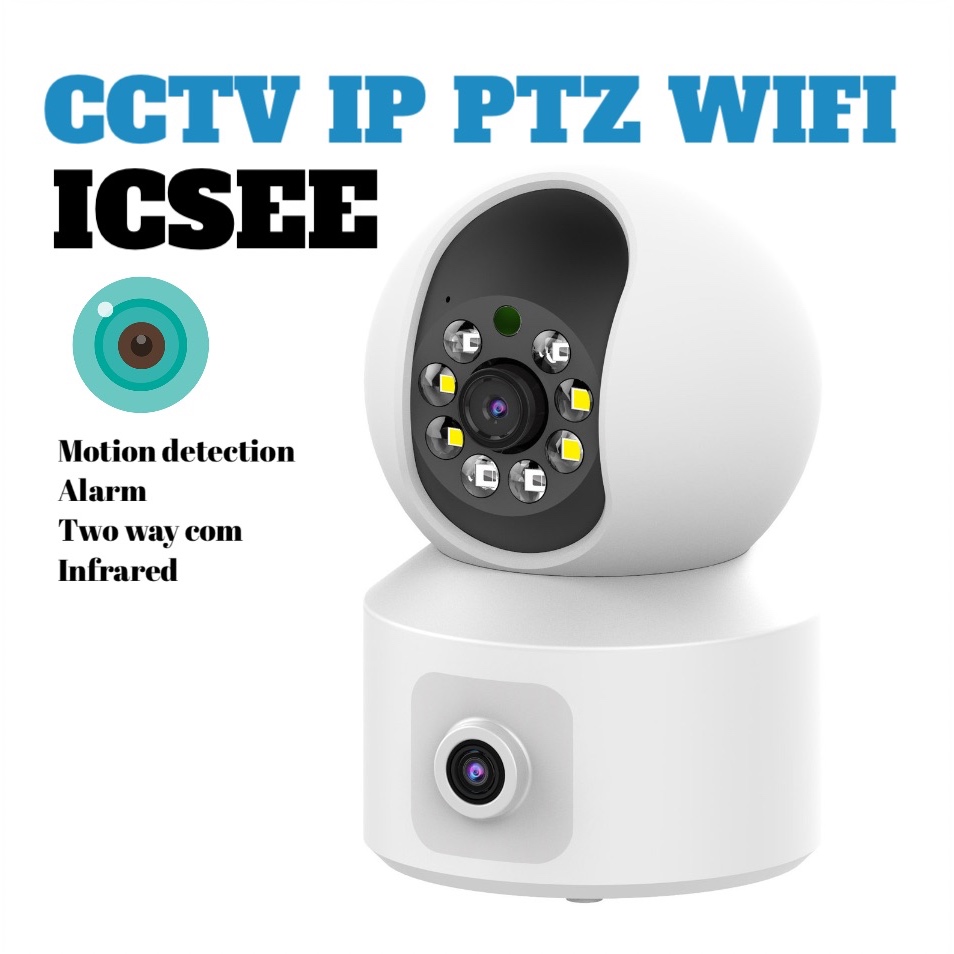 Jual ICSEE IPCAM CCTV 4MP Dual Lens WiFi 8MP Camera Dual Screen Baby ...
