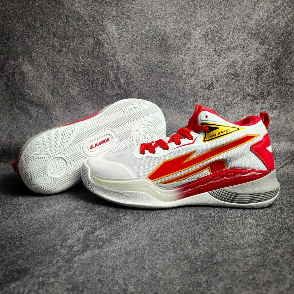 Jual Sepatu Voli Karge Mandau (White/Red) | Shopee Indonesia