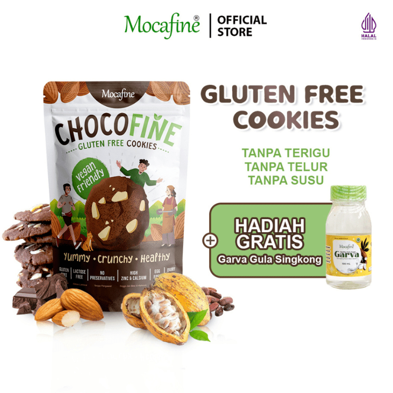 Jual MOCAFINE Vegan Gluten Free Cookies Chocofine by Rumah Mocaf - Egg ...