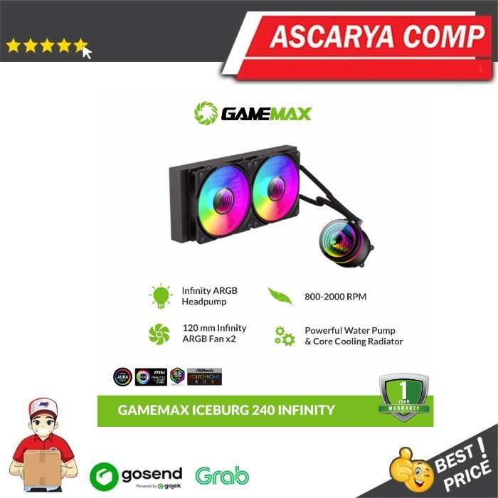 Jual Gamemax ICEBURG 240 Infinity CPU AIO Water Cooling | Shopee Indonesia