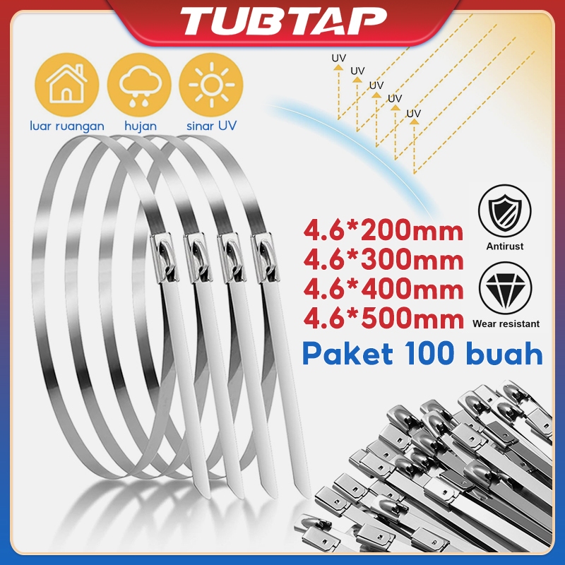 Jual TUBTAP (100PCS) Kabel Ties Stainless Steel 304/Cable Ties ikat ...