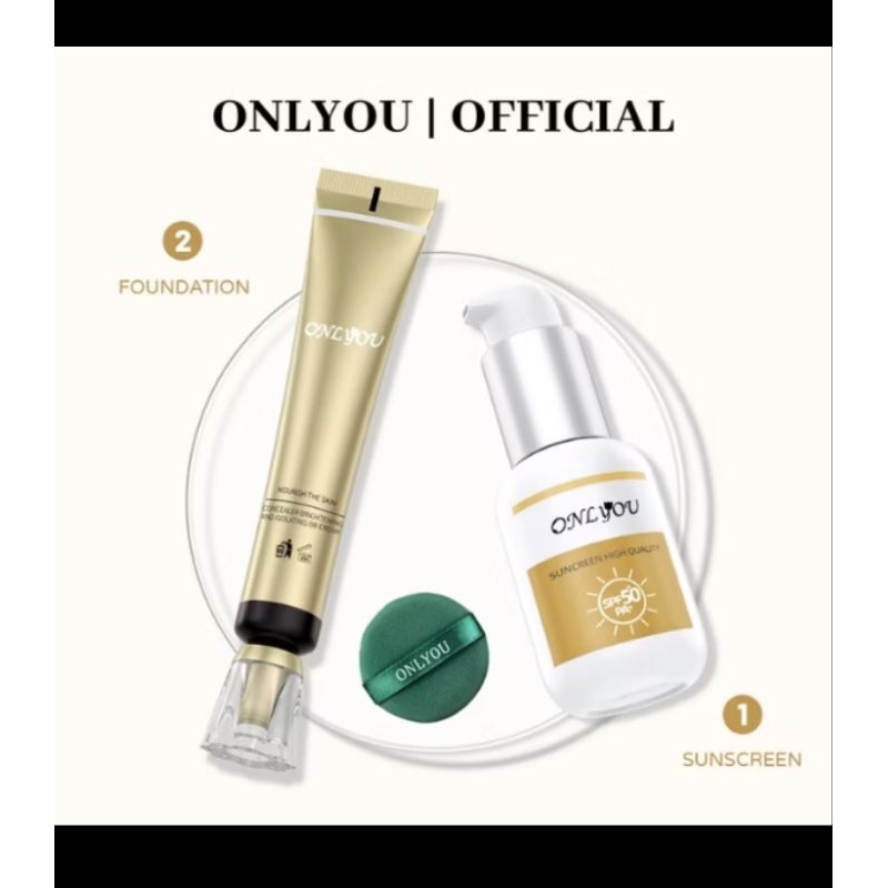 Jual Paket 2 in 1 ONLYOU Sunscreen & foundation | Shopee Indonesia