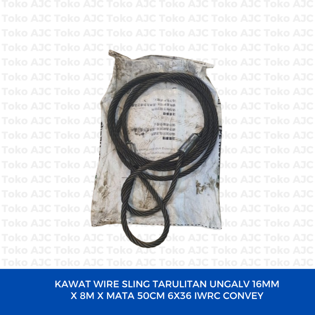 Jual Kawat wire sling tarulitan ungalv 16mm x 8m x mata 50cm 6x36 IWRC convey | Shopee Indonesia